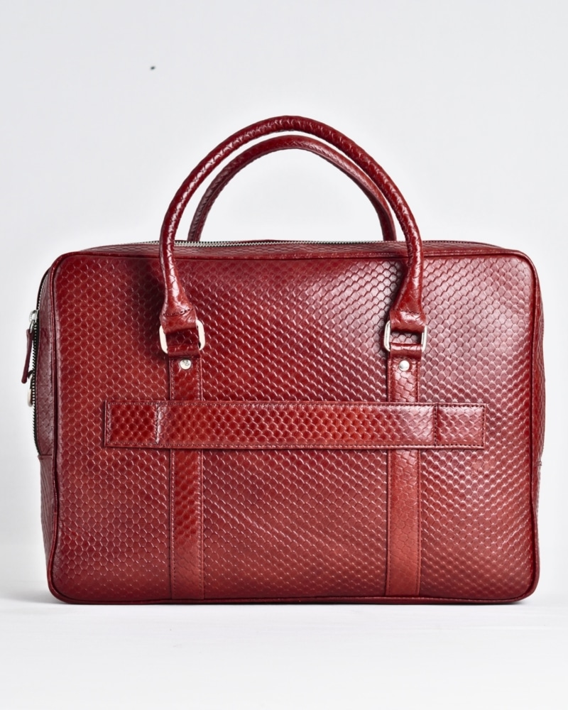 Executive Men's Original Leather Briefcase (Royal Cherry Salmon ...